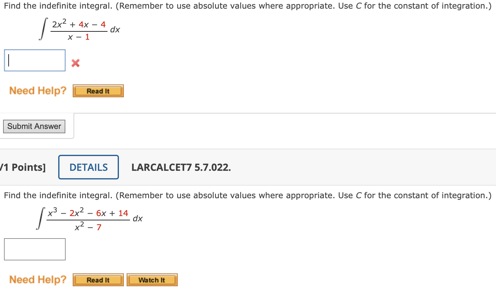 Solved Find the indefinite integral. (Remember to use | Chegg.com