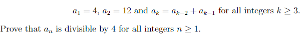 Solved Define a sequence a1, a2, a3, ... as follows: a1 = 4, | Chegg.com