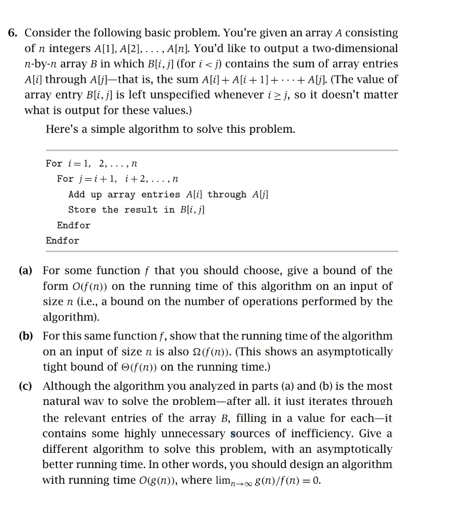 Solved 6. Consider the following basic problem. You're given | Chegg.com
