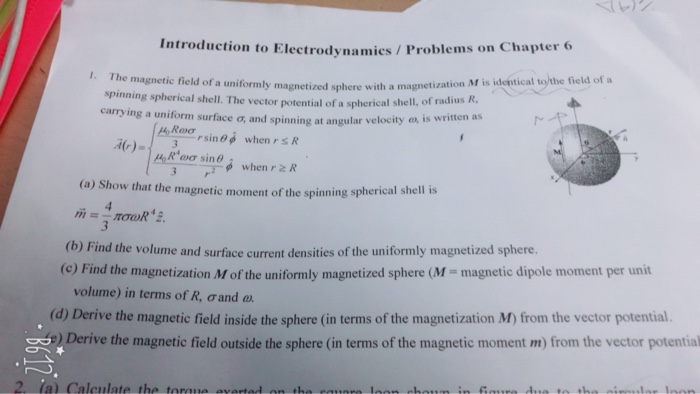 Solved Introduction to Electrodynamics / Problems on Chapter | Chegg.com