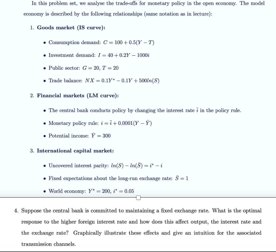 Solved In this problem set, we analyse the trade-offs for | Chegg.com
