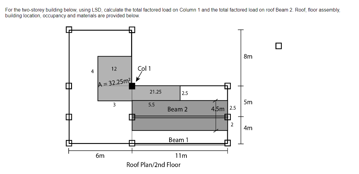 Solved For the two-storey building below, using LSD, | Chegg.com