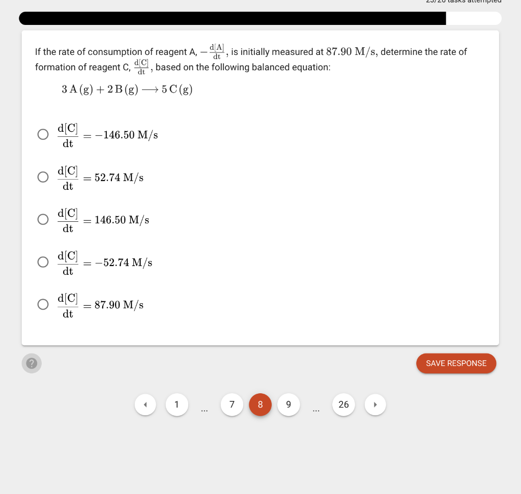 Solved dA If the rate of consumption of reagent A, dt, is | Chegg.com