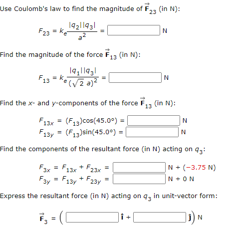Solved Find the Resultant Force Consider three point charges | Chegg.com