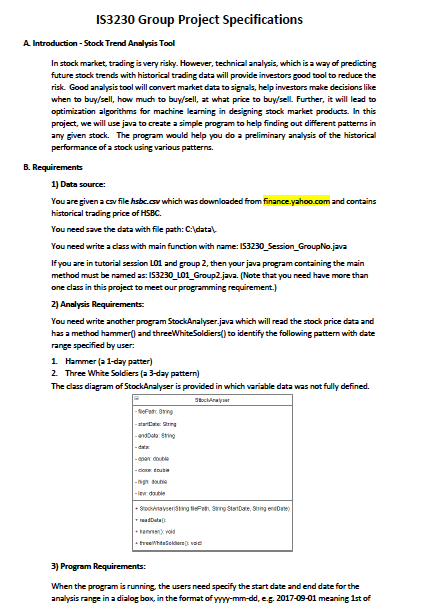 153230 Group Project Specifications A Introduction - | Chegg.com