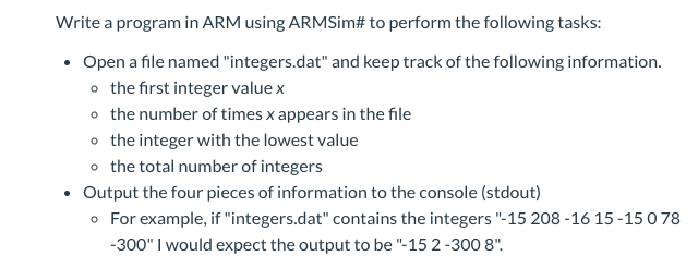 Write a program in ARM using ARMSim# to perform the | Chegg.com