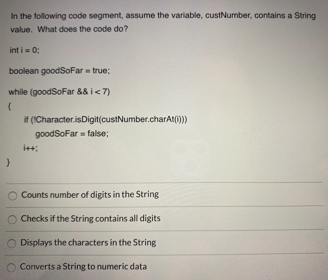 Solved In The Following Code Segment Assume The Variable 2001