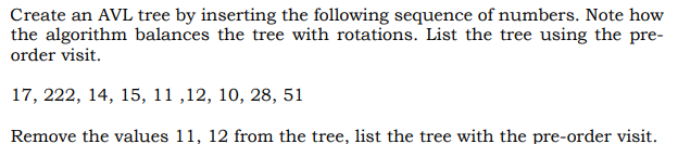 Solved Create An Avl Tree By Inserting The Following