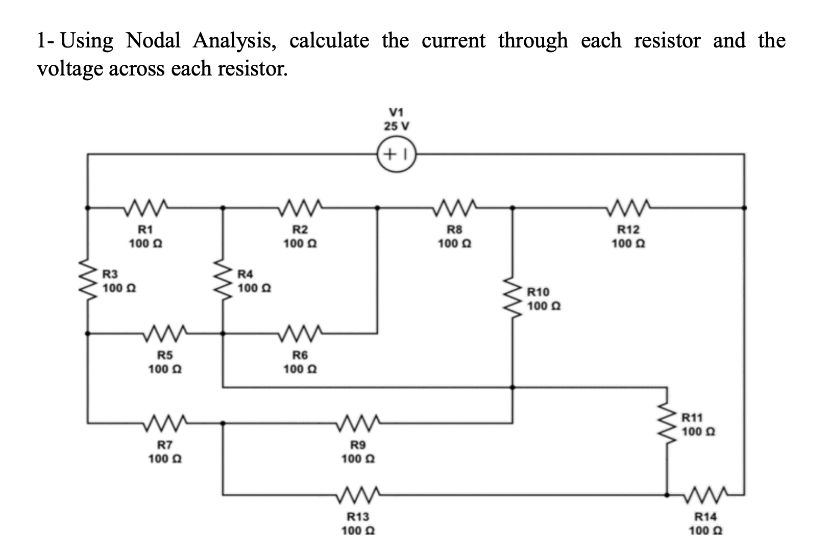 Solved 1- Using Nodal Analysis, calculate the current | Chegg.com