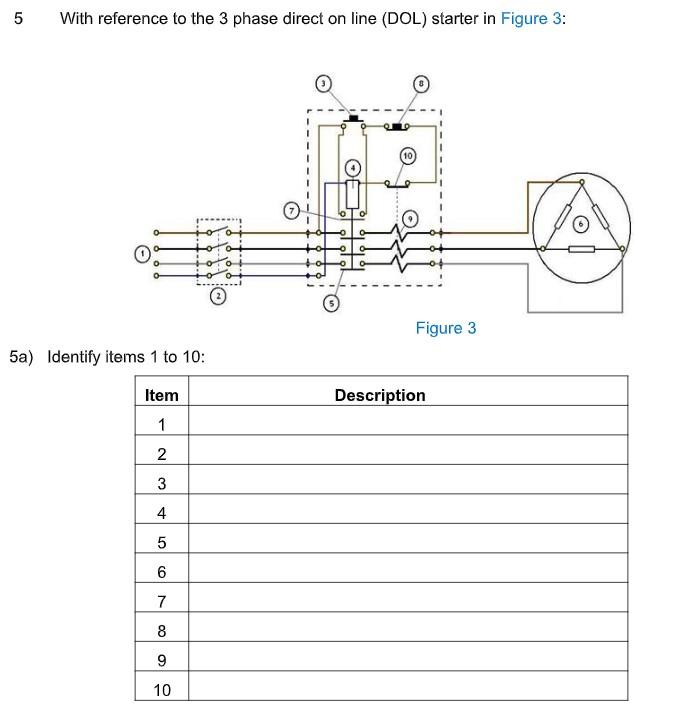 Solved 5 With reference to the 3 phase direct on line (DOL) | Chegg.com