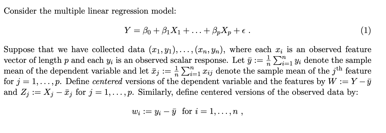 Solved Consider the multiple linear regression model: | Chegg.com