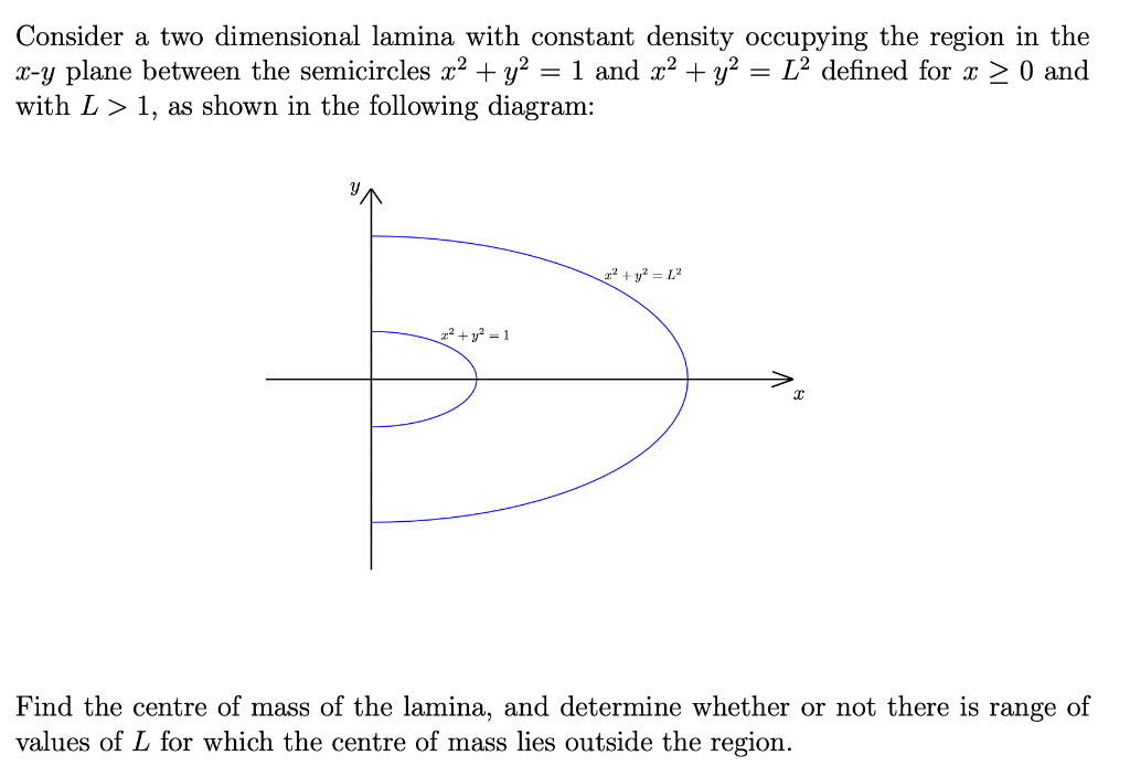 Solved Consider a two dimensional lamina with constant | Chegg.com