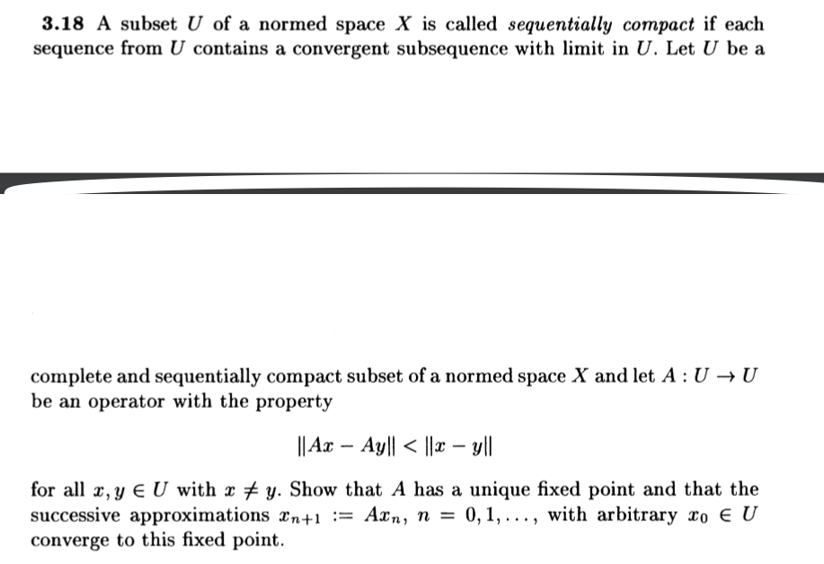 Solved 3.18 A subset U of a normed space X is called | Chegg.com