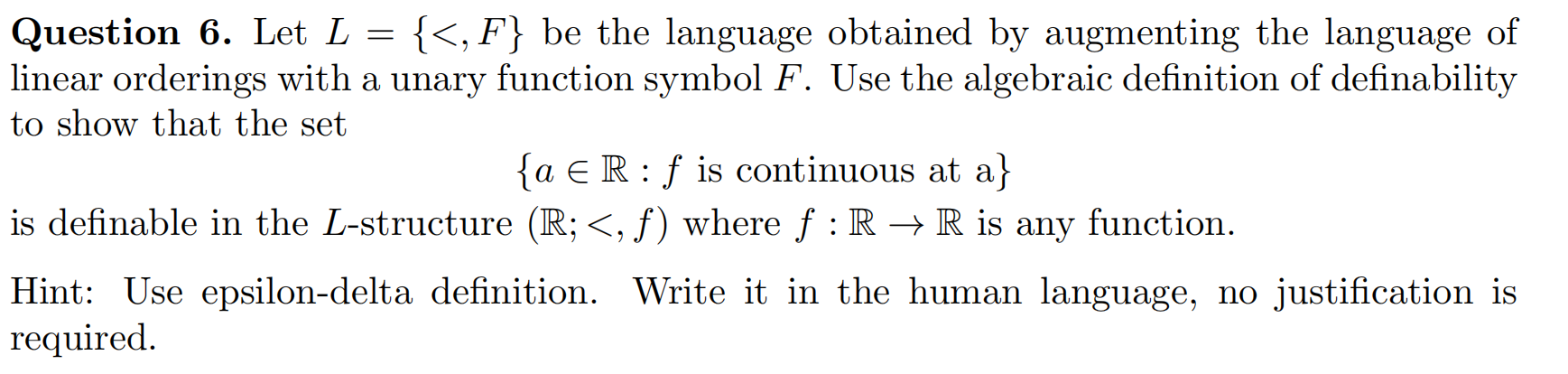 Solved Question 6. Let L={