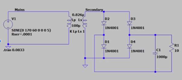 Solved Mains Secondary, 0.826 D2 Vi D3 Lp Ls 100p 1N4001 | Chegg.com