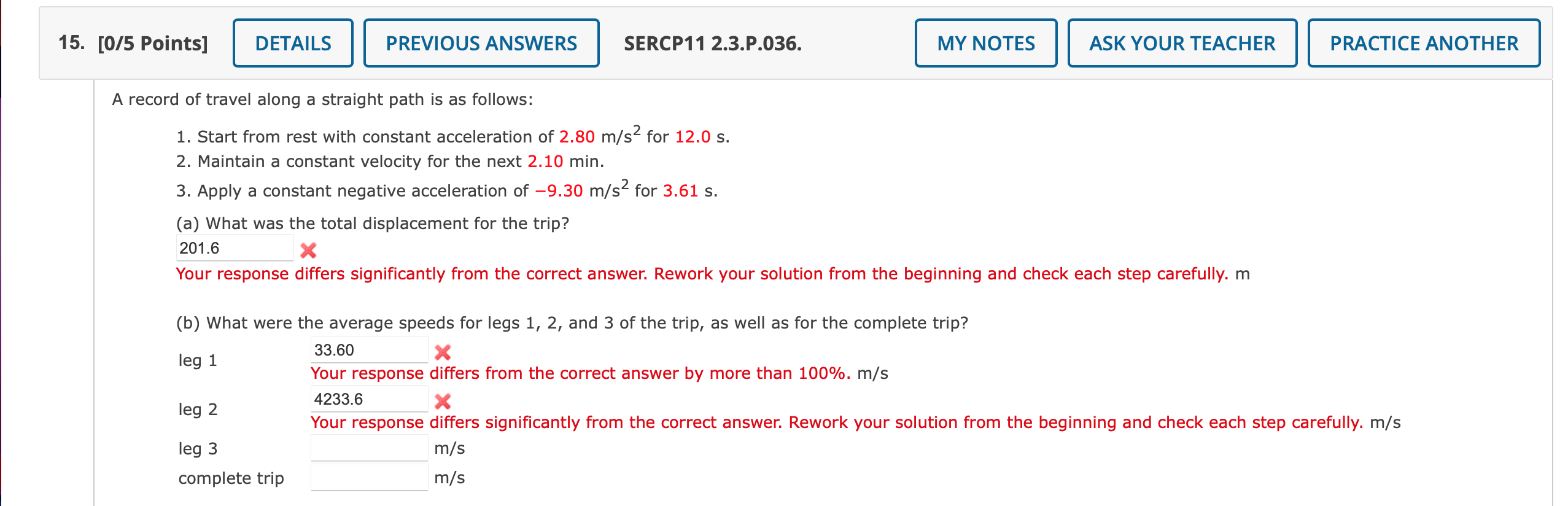 Solved record of travel along a straight path is as follows: | Chegg.com