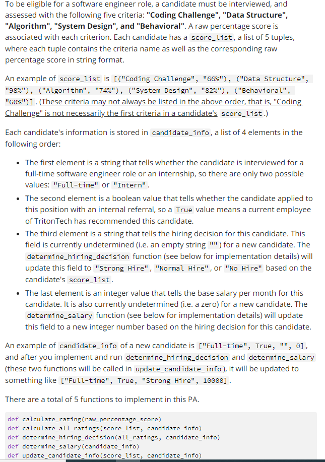 Solved To be eligible for a software engineer role, a | Chegg.com