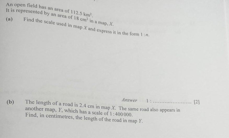 Solved An open field has an area of 112.5 km2. It is | Chegg.com