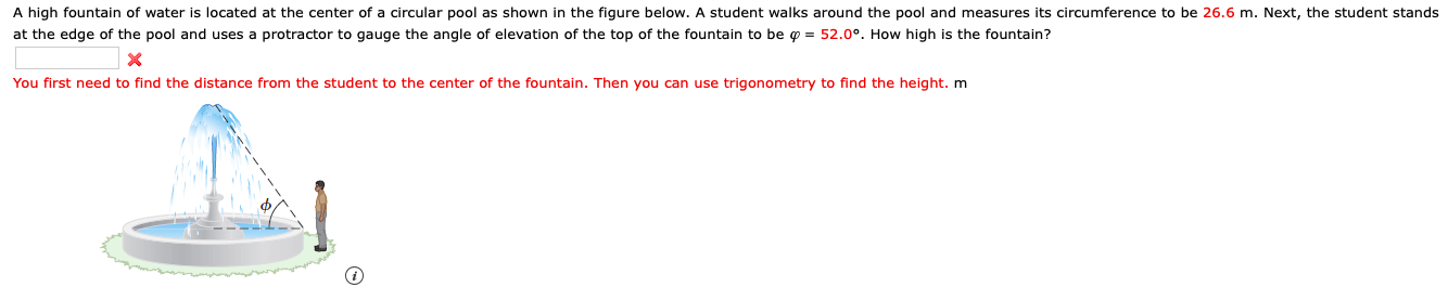 Solved A high fountain of water is located at the center of | Chegg.com