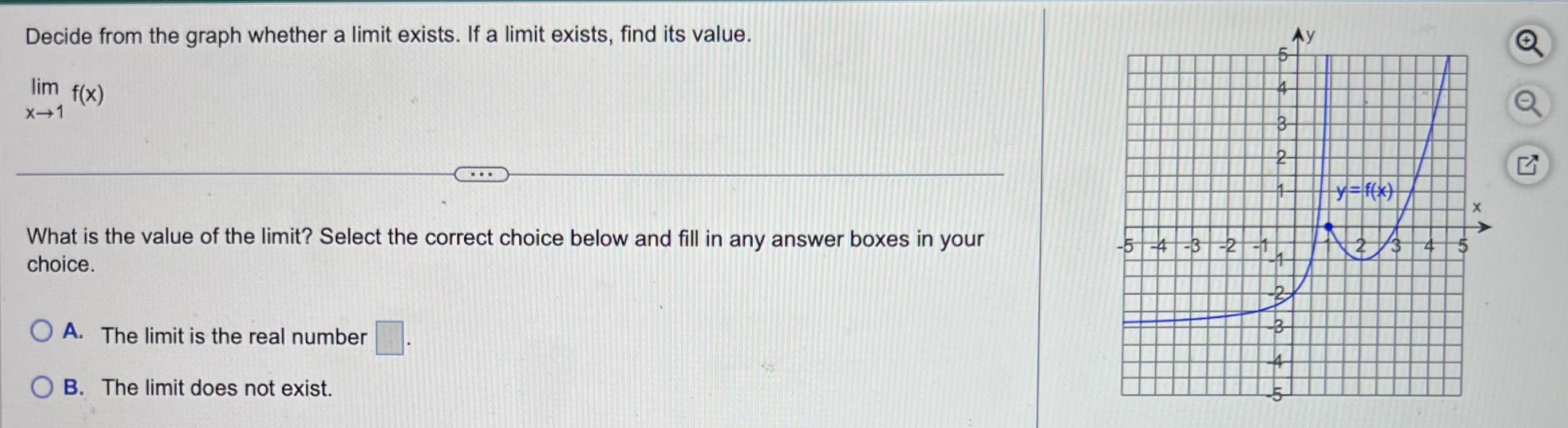 Solved Decide from the graph whether a limit exists. If a | Chegg.com