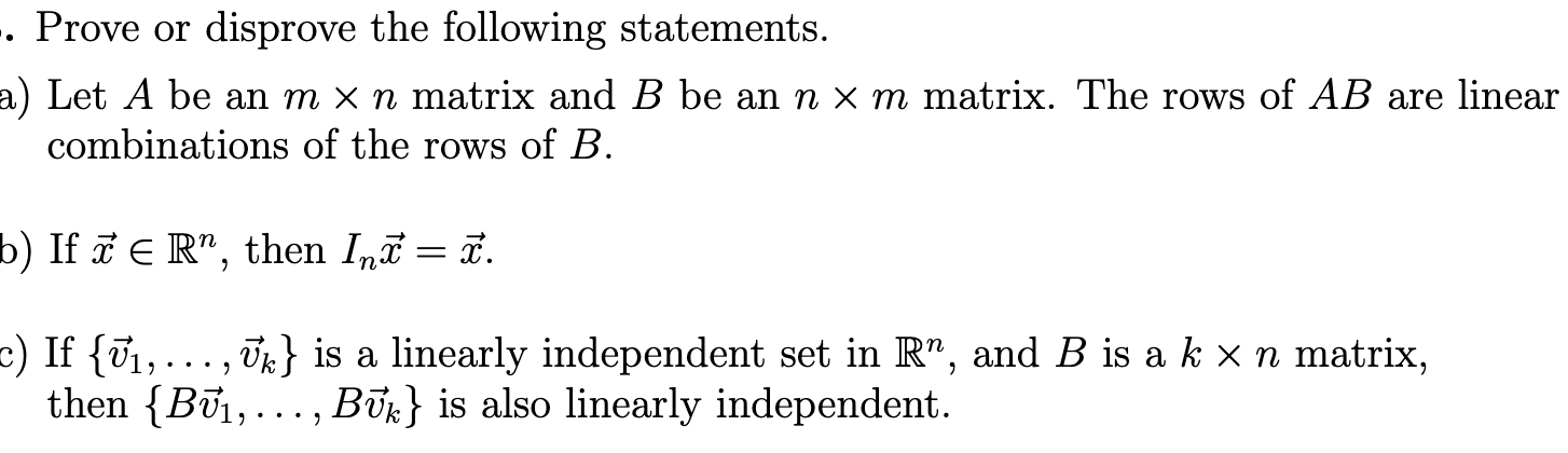 Solved -. Prove or disprove the following statements. a) Let | Chegg.com