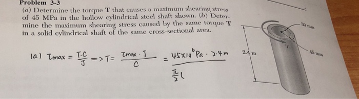 Solved Problem 3-3 (a) Determine the torque T that causes a | Chegg.com