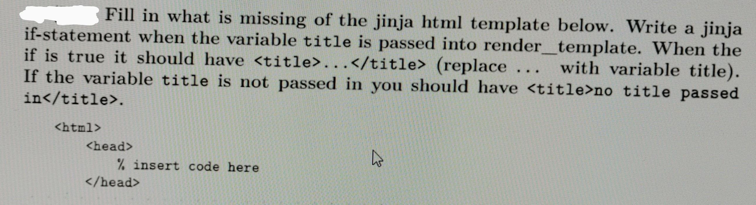 Solved Fill in what is missing of the jinja html template | Chegg.com