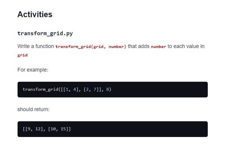 Solved transform_grid.py Write a function | Chegg.com
