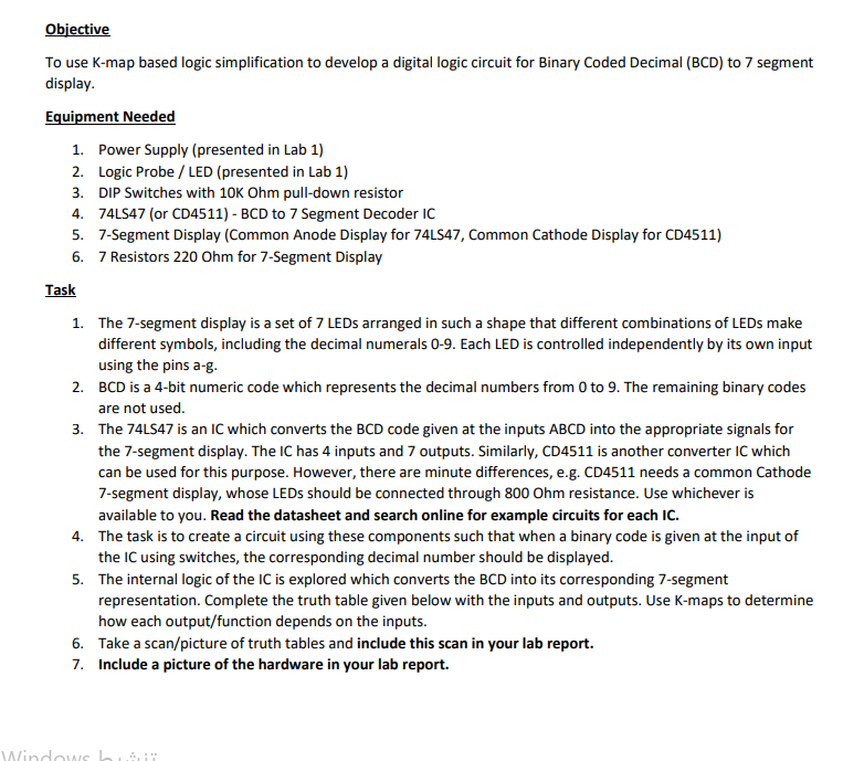 Solved Objective To use K-map based logic simplification to | Chegg.com