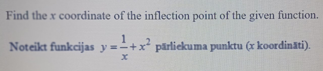 Solved Find The X ﻿coordinate Of The Inflection Point Of The