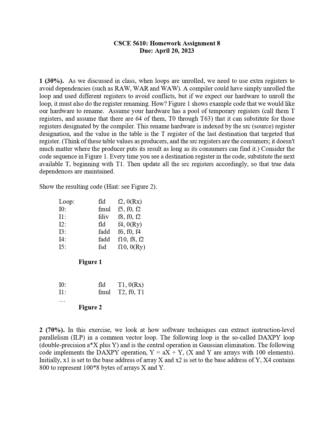Csce 5610 Homework Assignment 8 Due April 20 2023