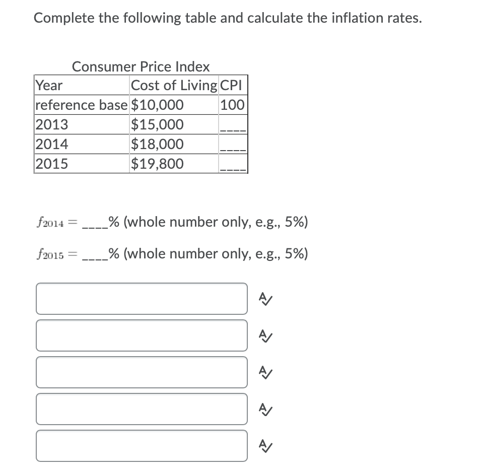 Solved Complete the following table and calculate the | Chegg.com