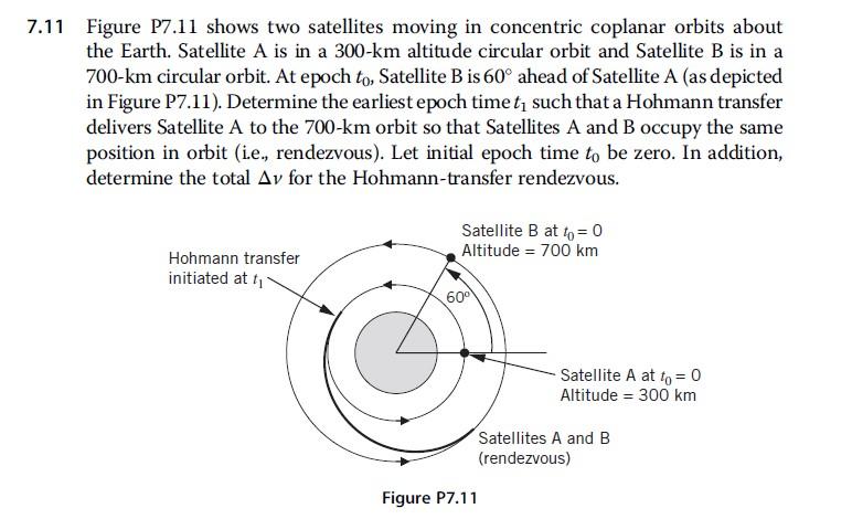 Solved 11 Figure P7.11 shows two satellites moving in | Chegg.com