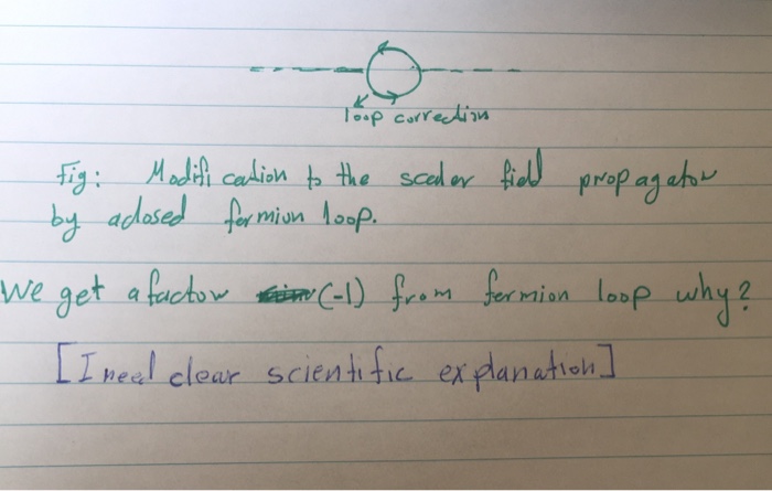 Solved We get a factor (-1) from fermion loop why? | Chegg.com