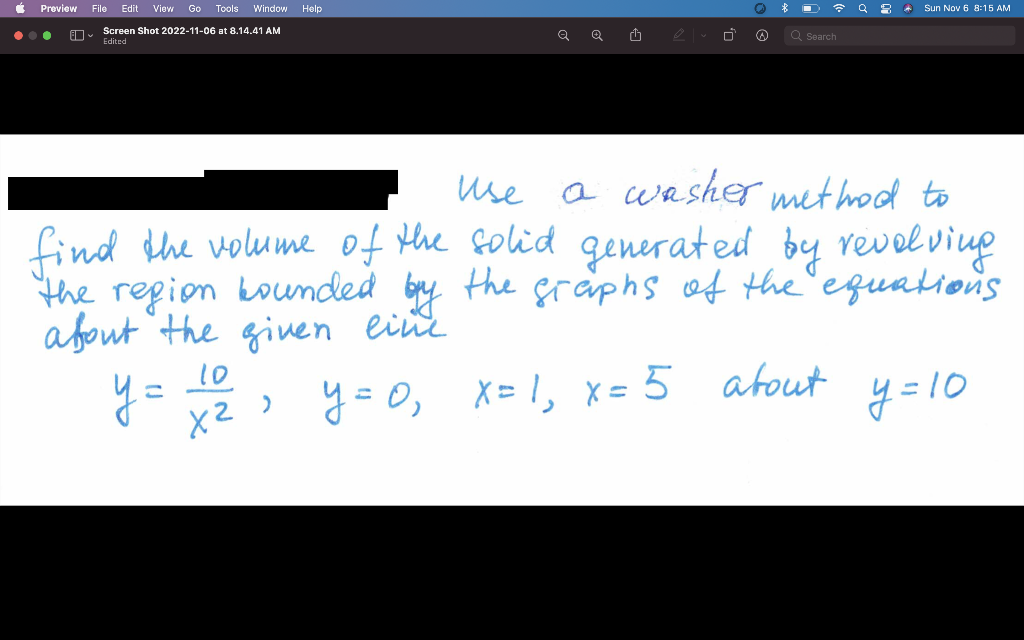 Solved Wse a washer method to find the volume of the solid | Chegg.com