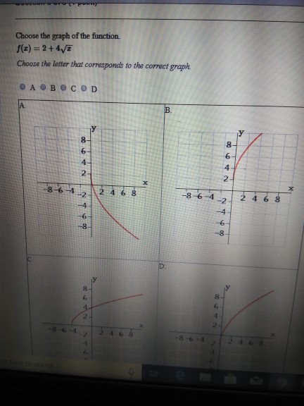 Solved Choose the graph of the function Choose the letter | Chegg.com