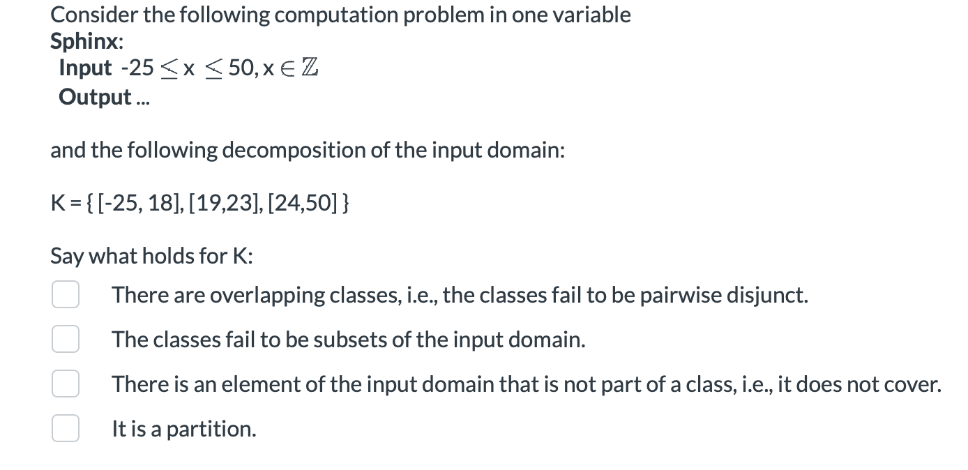 Solved Sphinx: Input −50≤x≤101,x∈Z Output Consider the | Chegg.com