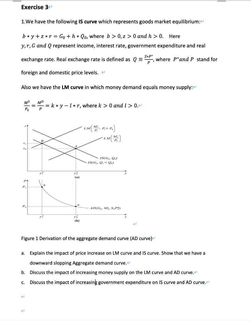 Solved Exercise 3 1. We have the following is curve which | Chegg.com