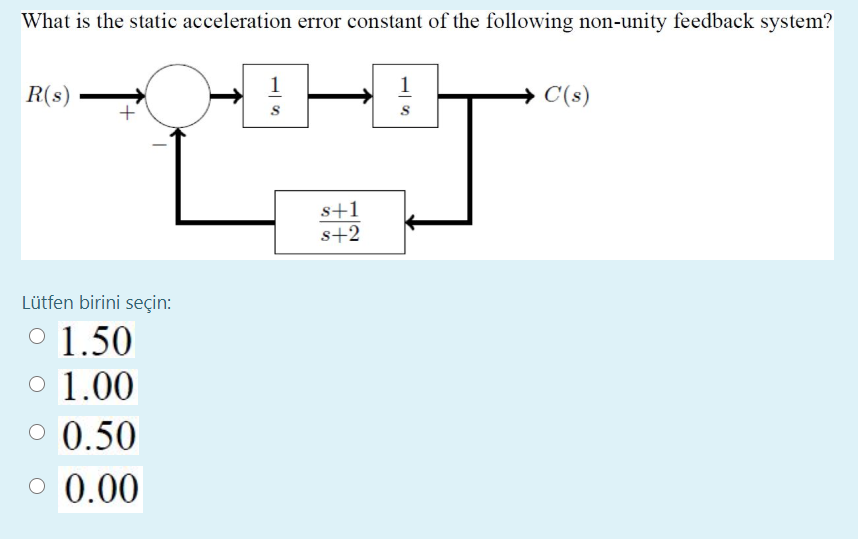 Solved What is the static acceleration error constant of the | Chegg.com Solved What is the static acceleration error constant of the | Chegg.com