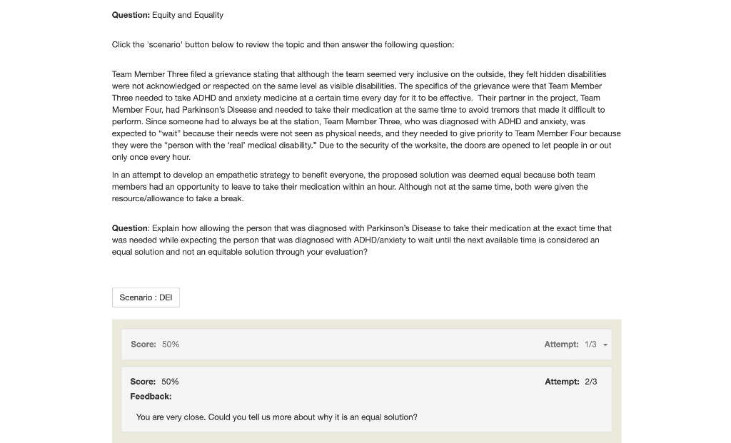 Solved Diversity Equity and Inclusion: Equity and Equality | Chegg.com