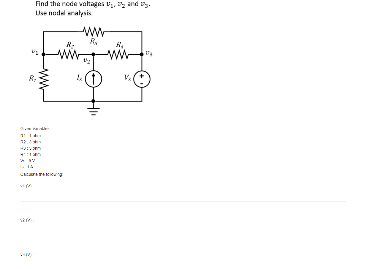 Solved Find the node voltages v1,v2 ﻿and v3.Use nodal | Chegg.com