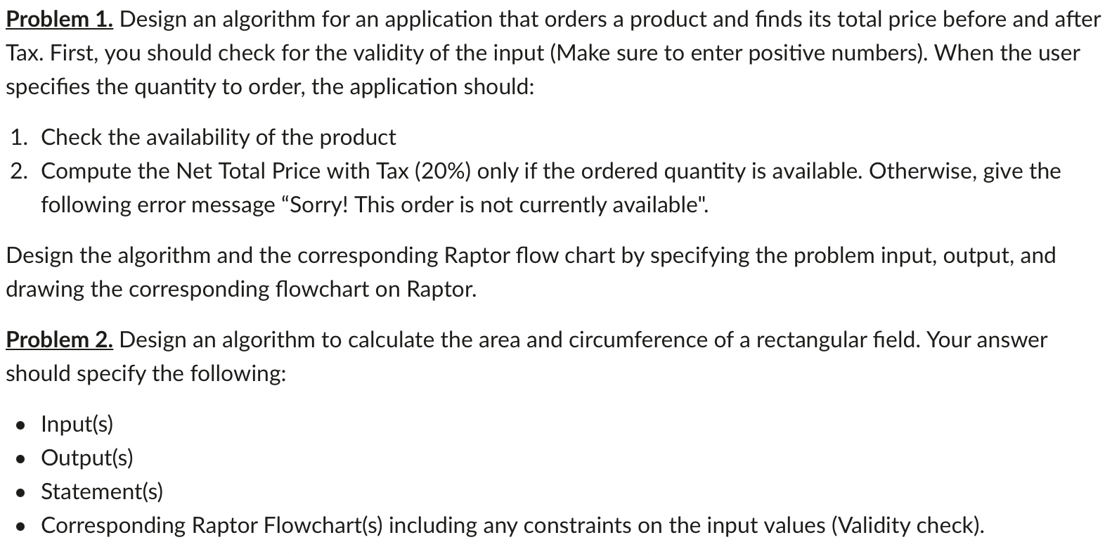 Solved Problem 1. ﻿Design an algorithm for an application | Chegg.com