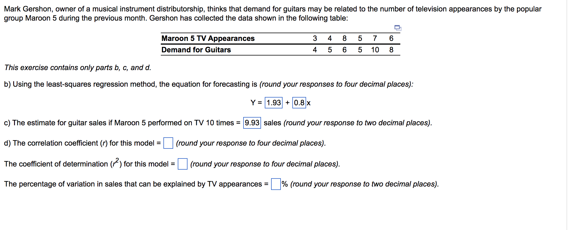Solved This exercise contains only parts b,c, and d. b) | Chegg.com