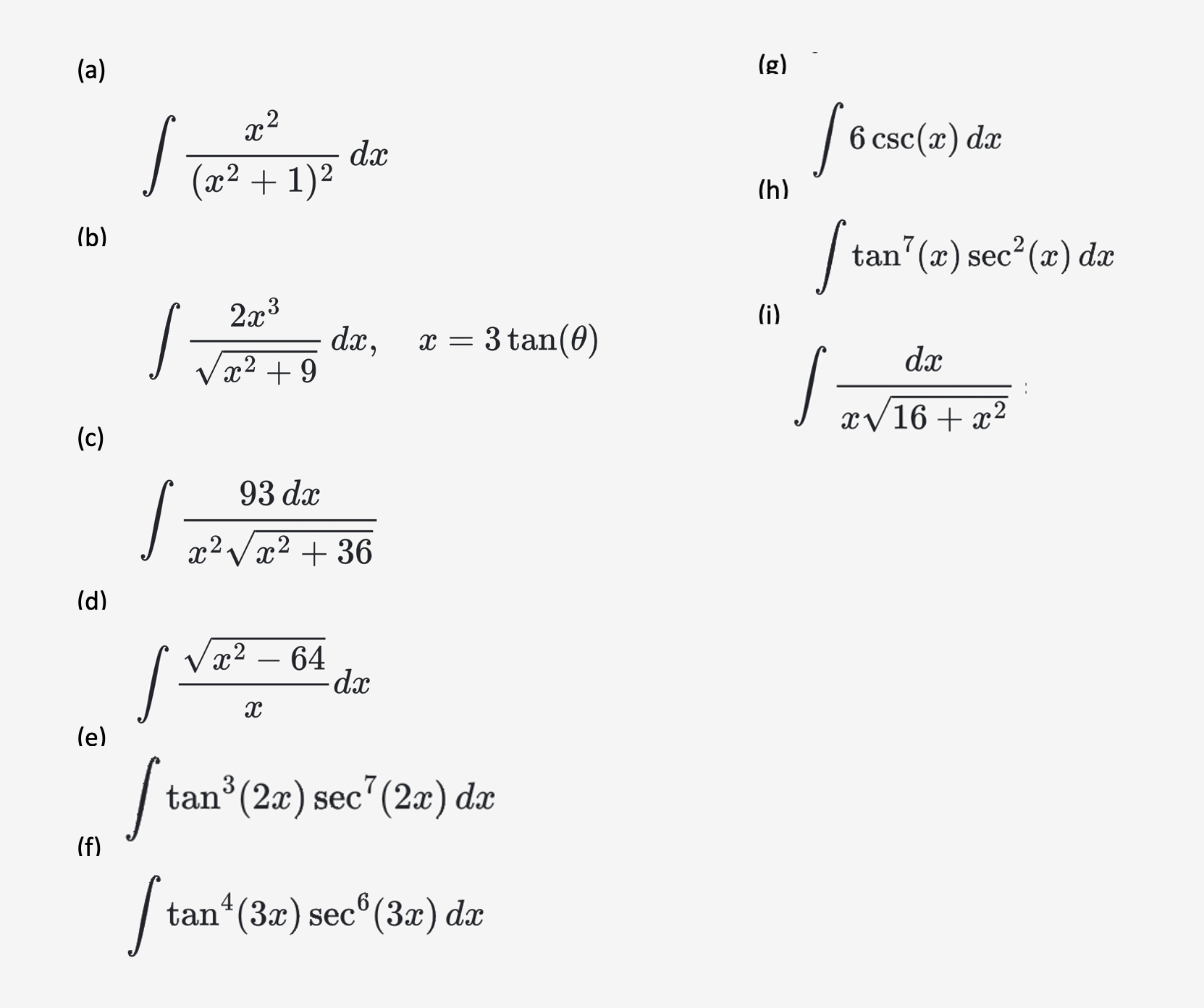 Solved evaluate each indefinite integral using integration | Chegg.com Solved evaluate each indefinite integral using integration | Chegg.com
