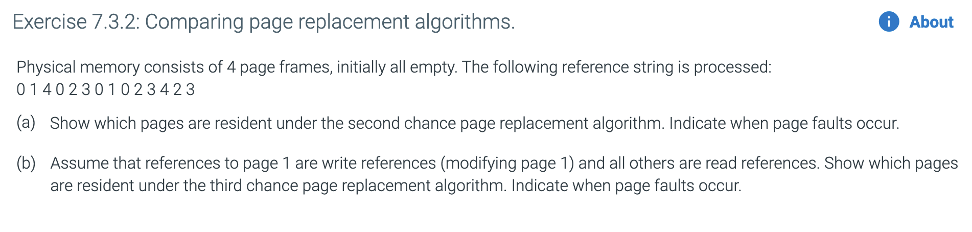 Solved Exercise 7.3.2: Comparing page replacement | Chegg.com