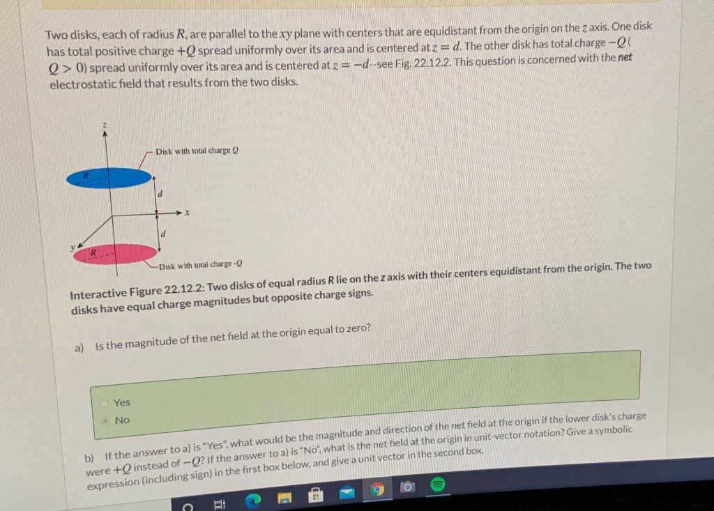 Solved Two disks, each of radius R, are parallel to the xy | Chegg.com