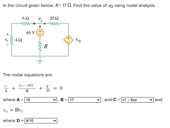 Solved In the circuit given below, R=17Ω. ﻿Find the value of | Chegg.com