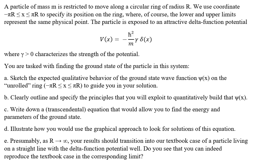 Solved A particle of mass m is restricted to move along a | Chegg.com
