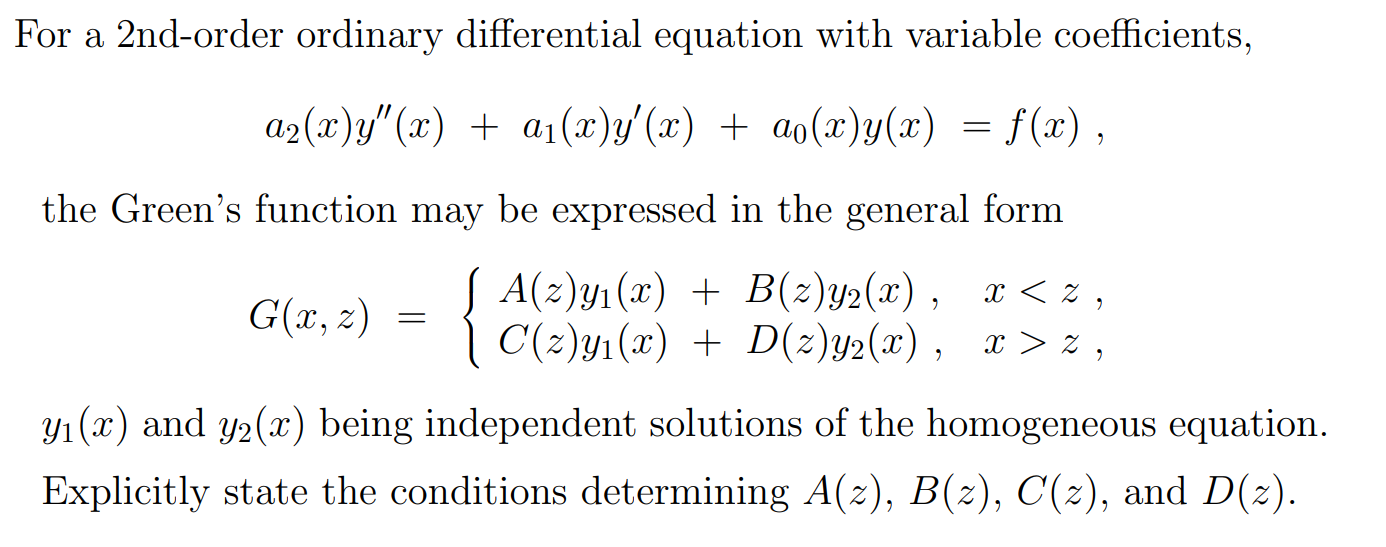 Solved For a 2nd-order ordinary differential equation with | Chegg.com