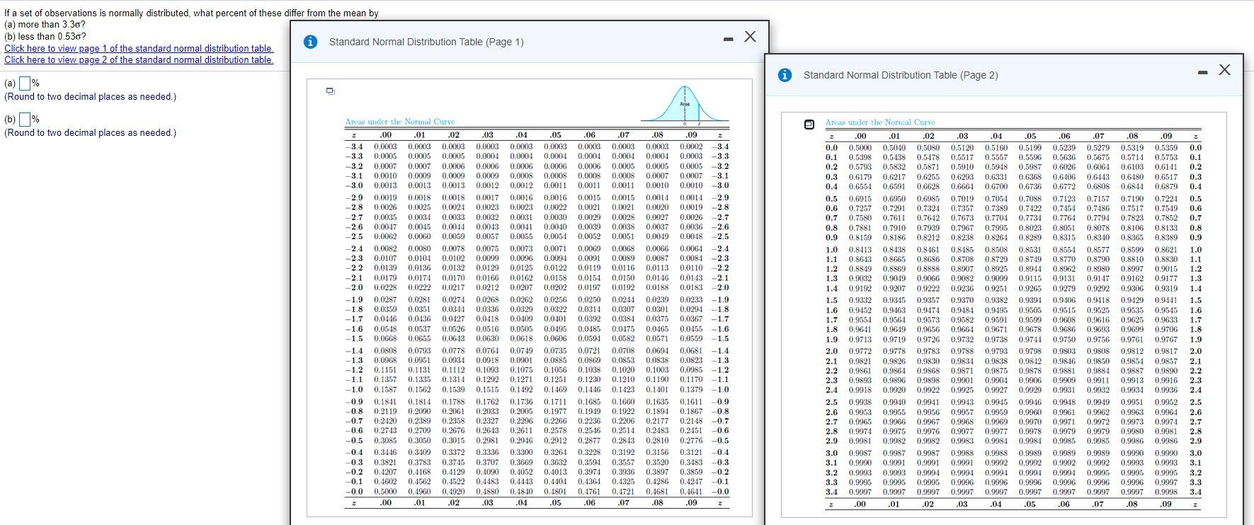 Solved If a set of observations is normally distributed, | Chegg.com